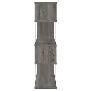 Coaster Home Furnishings Emelle 4-Shelf Bookcase with Glass Panels Grey Driftwood