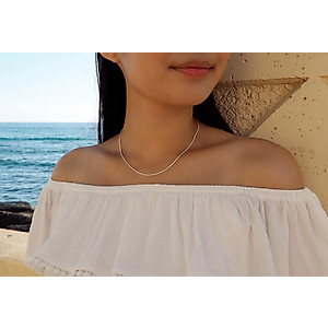 Sterling Silver 1.3mm Diamond-Cut Rope Chain Necklace Solid Italian Nickel-Free, 20 Inch