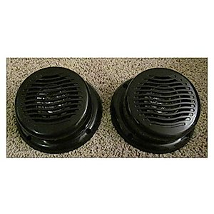 2 RV Marine Gloss Black Wavy Silver 5.25" Flush Mount Speaker UV Waterproof