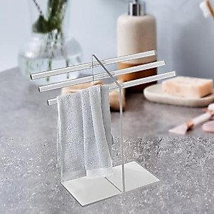 Generic Hand Towel Holder Clear Standing Acrylic Bathroom Organizer for Kitchen, 40cmx29cmx15cm