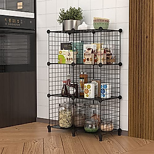 HOMIDEC Closet Organizers and Storage, 6 Storage Cubes, Wire Cube Storage DIY Room Storage Shelf for Garment Racks, Closet, Wardrobe