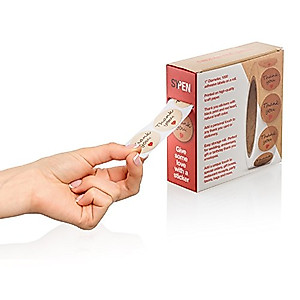 Thank You Stickers, Roll Pack of 1000 Thank You Stickers 1" Inch Round Adhesive Natural Paper Kraft Sticker Labels with Red Love Hearts, Pack of 1000