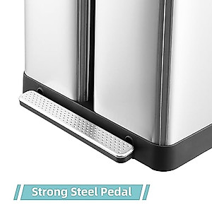 GAOMON 19 Gallon (36L+36L) Trash Can, Fingerprint Proof Stainless Steel Kitchen Garbage Can with Soft-Close Lid, Pedal Rubbish Bin for Kitchen Home Office