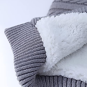 Jktown Newborn Baby Wrap Swaddle Blanket Knit Sleeping Bag Receiving Blankets Stroller Wrap for Baby(Grey) (0-6 Month), 27.56 x 15.75 in