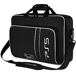 Alltripal Carrying Case Compatible with PlayStation 5 Console, Case Travel Bag & Protective Shoulder Storage Bag Compatible with PS5 Disc/Digital Edition Headset/Controller/Stand/Game Cards & More