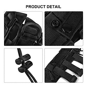 WICHEMI MOLLE Water Bottle Pouch Minimalist Adjustable Straps Tactical Water Bottle Holder Kettle Pouch Belt Bottle Carrier Bag for 17-84 Oz Water Bottle (Black)