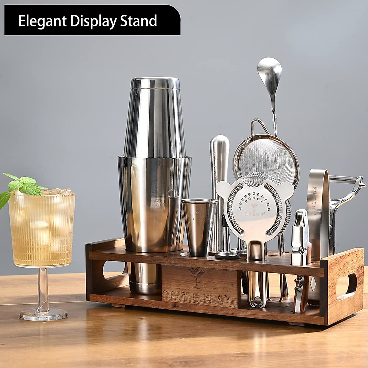 Etens Cocktail Shaker and Boston Bartender Kit Bundle