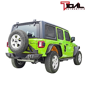 Tidal Offroad Rear Bumper with Swing Away Tire Carrier Fits 2018-2022 Wrangler JL