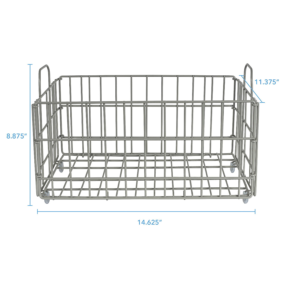 Atlantic Tabletop Wire Storage Basket, Heavy-Gauge Powder-Coated Metal Wire Construction, Stackable for Easy Expansion, Collapsible & Foldable, Non-Slip Feet, Plastic Liner, PN 23308041 – Gray