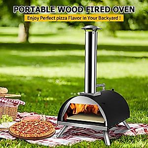 KODOM Pizza Oven, Portable Wood Pizza Oven with Foldable Legs Outdoor Pizza Oven Wood Pellet Pizza Oven for Outdoor, Courtyard Cooking (23.6’’ x 15.7’’ x 31.1’’ Inch)