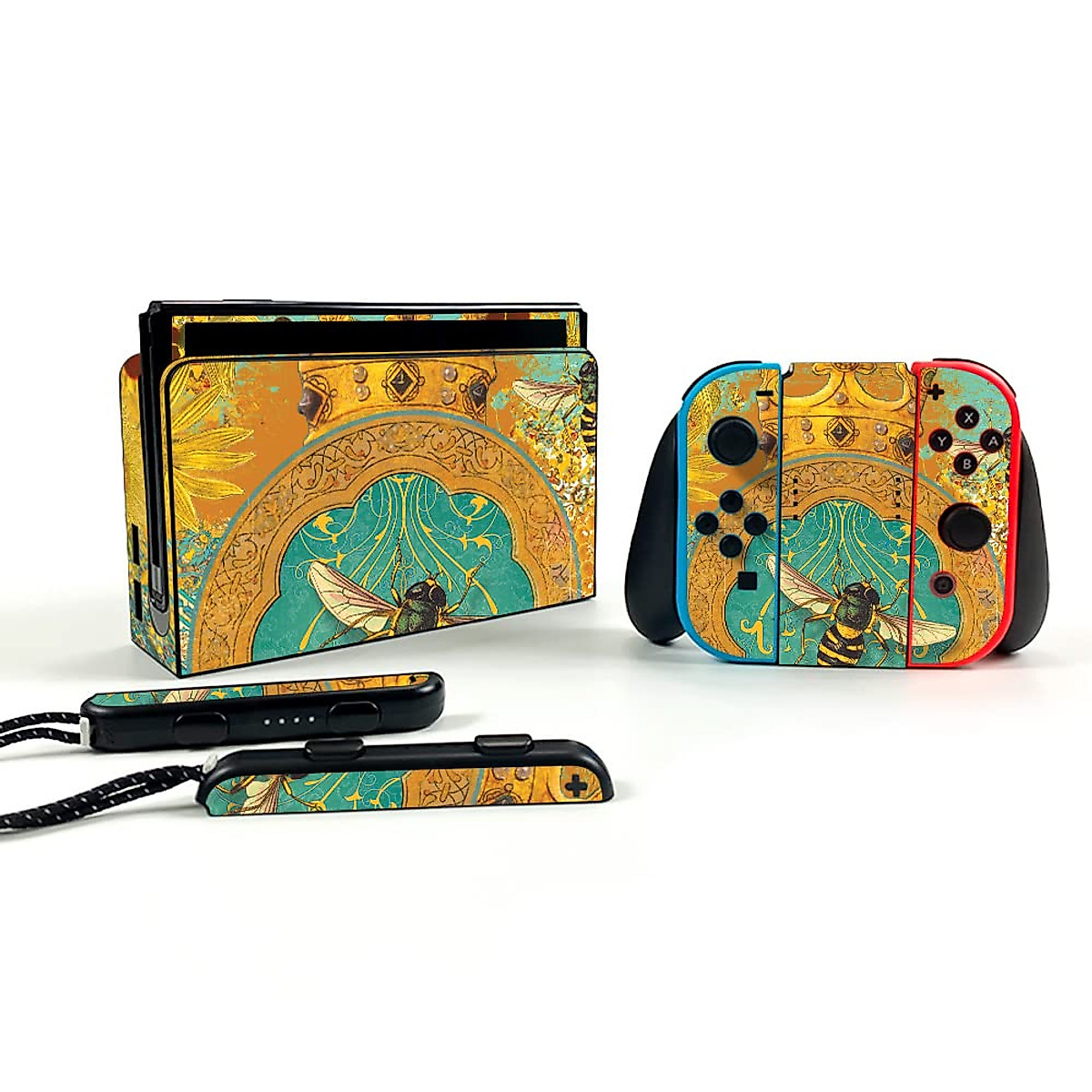 MightySkins Skin Compatible with Nintendo Switch OLED - Bee Queen Protective, Durable, and Unique Vinyl Decal wrap Cover Easy to Apply, Remove, and Change Styles Made in The USA NISWIOL-Bee Queen