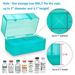 Healvaluefit 8-Holes Medication Vial Storage Box for Fridge, Insulin Vial Holder Organizer Case Fits Various 5ml-15ml Injectable Medicines Vials - Green