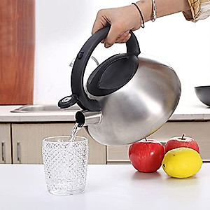 MOUSKE Whistling Tea Kettles - Large Capacity Tea Kettle - Bouilloire Sifflante with Ergonomic Handle for Electric Ceramic Stoves Boil Water and Tea