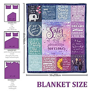 Sister Gifts Blanket, Sister Birthday Gifts from Sister, Sister Gift from Sister, Gifts for Sister, Best Birthday Gifts for Sister Super Soft Throw Blankets 50"x60"