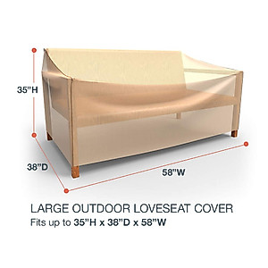 Budge Sedona Patio Loveseat Cover, Tan, Large