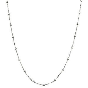 IceCarats 925 Sterling Silver 1.3mm Beaded Ball Chain Necklace 18 inch
