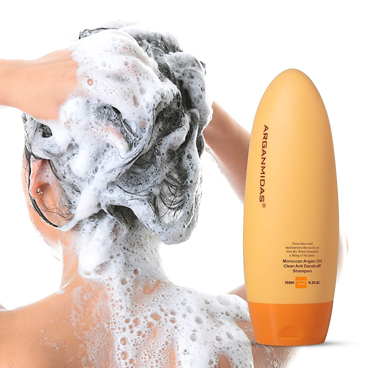 ARGANMIDAS Anti-Dandruff Moisturizing Shampoo for Dry, Flaky and Itchy Scalp - Treats and Prevents Dandruff for Women and Men, 15.3 Fl Oz