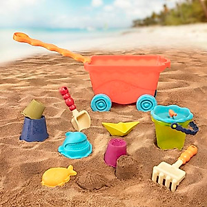 B. toys- Wavy-Wagon- Red- Water Play- Travel Beach Buggy- 11 Funky Sand Toys – Phthalates and BPA Free – 18 months +