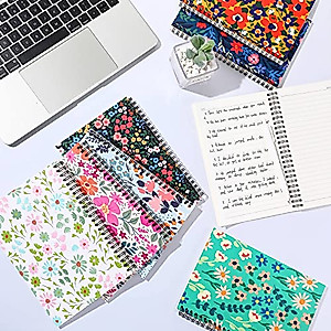 Faccito 8 Pack A5 Spiral Journal Notebook for Women College Ruled Notebook Hardcover Notepad with 60 Sheets/120 Pages for Gift, Daily School, Office Supplies (Floral Style)
