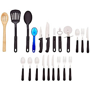 Gibson Home Back to Basics Nonstick Aluminum Cookware Set, 59-Piece, Black