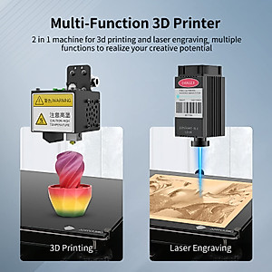 ANYCUBIC Mega Pro 3D Printer, 4th Gen 3D Printing & Laser Engraving 2 in 1 Filament FDM 3D Printer with Smart Auxiliary Leveling, Printing Size 8.27'' x 8.27'' x 8.07'' & Engraving Size 8.67'' x 5.5''
