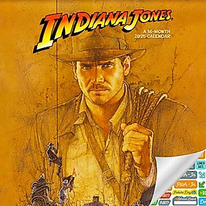 Classic Indiana Jones Calendar 2025 - Deluxe 2025 Indiana Jones Wall Calendar Bundle with Over 100 Calendar Stickers (Dr. Jones Gifts, Office Supplies)