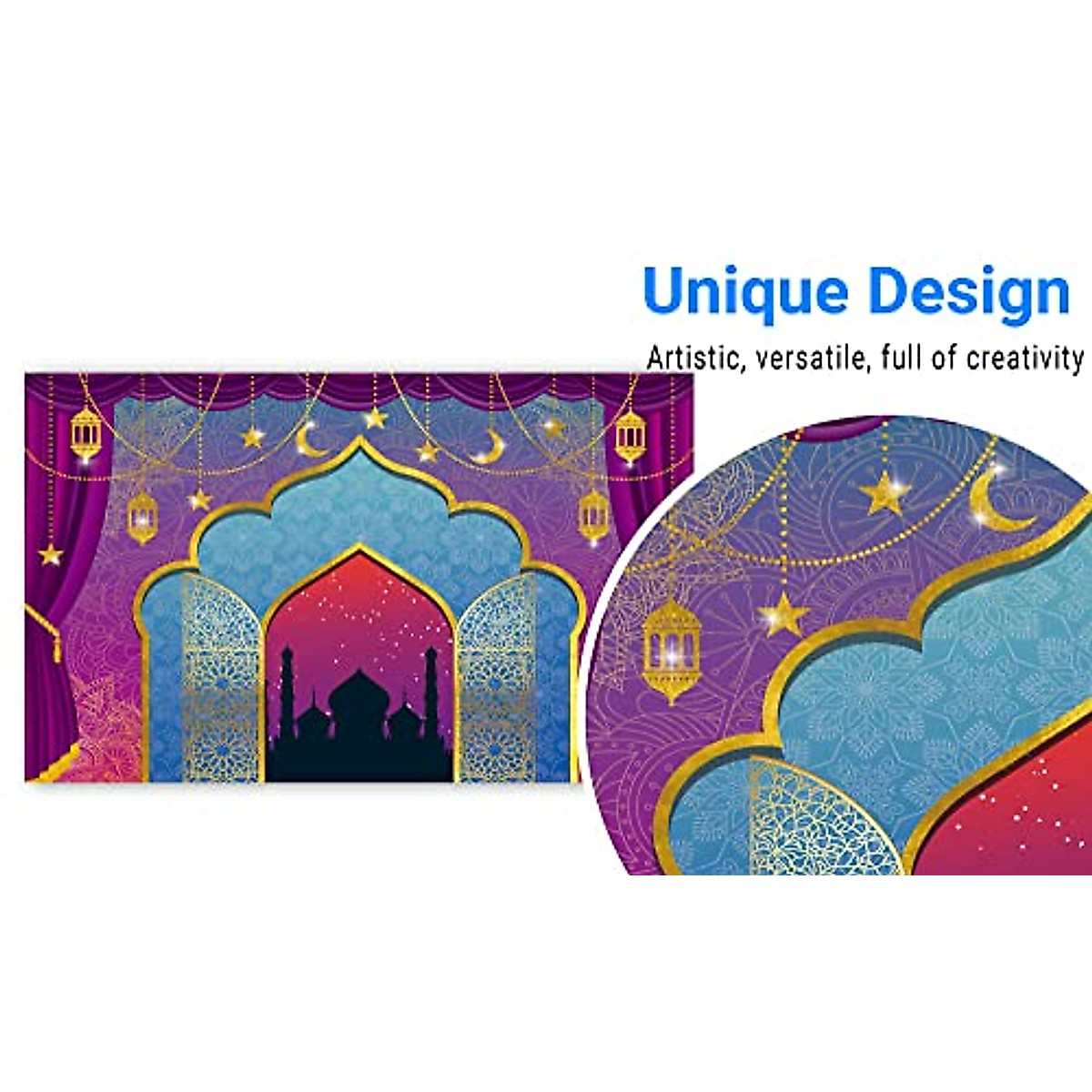 Funnytree Arabian Nights Moroccan Party Photography Backdrop for Birthday Magic Genie Indian Luxurious Background Photobooth