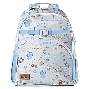 Simple Modern Medium Disney Vegan Leather Toddler Backpack for School | Kindergarten Elementary Kids Mini Backpack Faux PU Leather | Fletcher Collection | Kids - 15" tall | Cinderella Floral Wishes