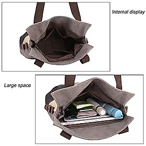 ArcEnCiel Canvas Hand Bags Purses For Women, Fashion Hobo Bag Multi-Color Splice Shoulder Crossbody Bags Handbags Tote Bag