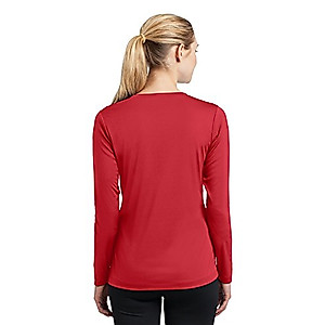 SPORT-TEK Women's Long Sleeve V Neck PosiCharge Competitor Tee XL True Red