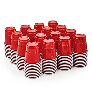 Lilymicky 1080 PACK 2 oz Plastic Shot Glasses, Red Disposable Plastic Cups, Mini Red Shot Cups, 2 oz Party Cups for Jello Shots and Tasting