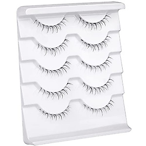 False Eyelashes Bottom Lashes Wispy Natural DIY Fake Eye Lashes Clear Band Mink Lashes Reusable Soft Handmade Lashes Pack