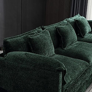 Eafurn L Shaped Convertible Modular Sectional Sofa with Reversible Chaise, 4 Seater Chenille Upholstered Comfy Corner Sofa&Couches with Solid Wood Legs for Living Room Furniture Sets