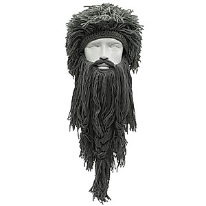 Creative Barbarian Knit Beard Hat Funny Knit Hat Wig Beanie Hat Beard Facemask