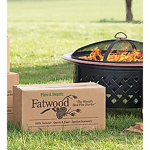 Plow & Hearth Boxed Fatwood Fire Starter All Natural Organic Resin Rich Eco Friendly Kindling Sticks for Wood Stoves Fireplaces Campfires Fire Pits Burns Quickly and Easily Safe Non Toxic (40 LB)