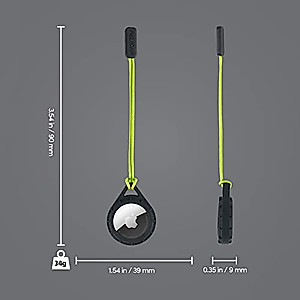 Pelican Protector AirTag Holder - AirTag Keychain w/ Rugged Strap Loop [Impact Resistant] [Travel Essentials] - Protective Apple AirTag Case for Dog Collar, Backpack ,Keys ,Luggage -Black/Yellow