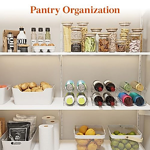 Lifewit Plastic Stackable Wine Rack for Refrigerator, Cabinet, Countertop,Wine Bottle Holder, Water Bottle Organizer for Fridge, Pantry, Hold 4 Bottles