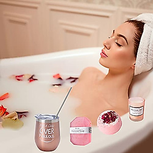 Birthday Gifts for Women,Unique Gifts Basket Ideas Happy Birthday Gifts for Her Relaxing Spa Gift Set Thinking of You Get Well Soon Gifts Box Thank You Gifts for Mom Wife Sister Friend Coworker,Pink