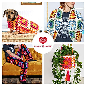 Red Heart All in One Granny Square Aran - Lily PAD Yarn - 3 Pack of 250g/8.8oz - 100% Acrylic - #4 Worsted (Medium) - 381m/417Yards - for Knitting, Crochet and Amigurumi