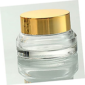 Lurrose 6pcs Container Jar Face With Bottles Facial Lip Up Lotion Glass Containers Makeup Ml Golden Small Mini Cosmetic Lids Creams Leak-proof Size for Make Shampoo Cream Samples Jars