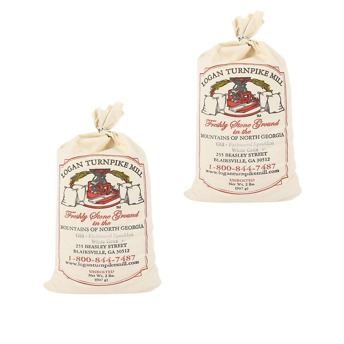 Logan Turnpike Mill, Stone Ground Speckled White Grits (2 pack)