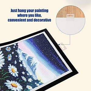 RICUVED Diamond Art Frames, 2 Pack Frames for Diamond Art Pictures 30x40cm Canvas Size, Magnetic Diamond Art Frames Self-Adhesive Frames for Wall Window Door with 6 Hook Pads, Black