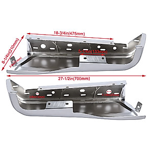 ECOTRIC Rear Bumper Ends Caps Cover Compatible with 2015-2020 Ford F150 Replacement For FO1102380 W/O Park Sensor Holes Chrome Steel Left & Right