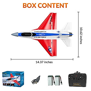 VOLANTEXRC RC Plane F-16 Fighting Falcon - 2.4Ghz 2CH Remote Control Airplane Jet Fighter Ready to Fly with Cool Lights, for Beginners, Boys and Girls (762-4)