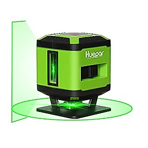 Laser Square Level Tile Laying - Huepar FL360G Floor Laser, Installation for Tile, Floor Alignment,Wallpaper 360-Degree Horizontal Line 130-Degree Vertical Line with Line-Switching Mode