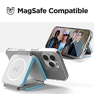 (2 Pack Set) Travel 3 in 1 Charging Station for Multiple Devices Apple Compatible Folding Magnetic Charger for AirPods, Apple Watch and iPhone (Compatible with MagSafe)