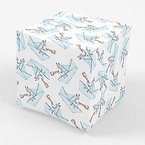 Stesha Party Nautical Bunny Baby Gift Wrapping Paper - Folded Flat 30 x 20 Inch (3 Sheets)