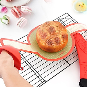 Silicone Baking Mat for Oven Bread Baking:Long Handles Sling Baking Mat Gentler Safer & Easier to Transfer for Dough, Bread Baking Supplies