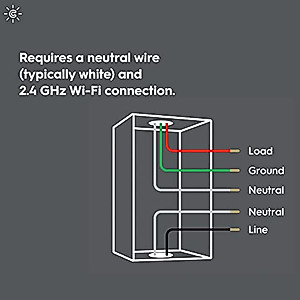 GE CYNC Smart Dimmer Light Switch, Neutral Wire Required, Bluetooth and 2.4 GHz Wi-Fi 4-Wire Switch, Works with Alexa and Google Home (Packaging May Vary)