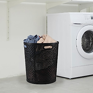 Ysmiltion Plastic Round Dirty Clothes Hampers, 40 L Round Laundry Baskets, 2 Packs